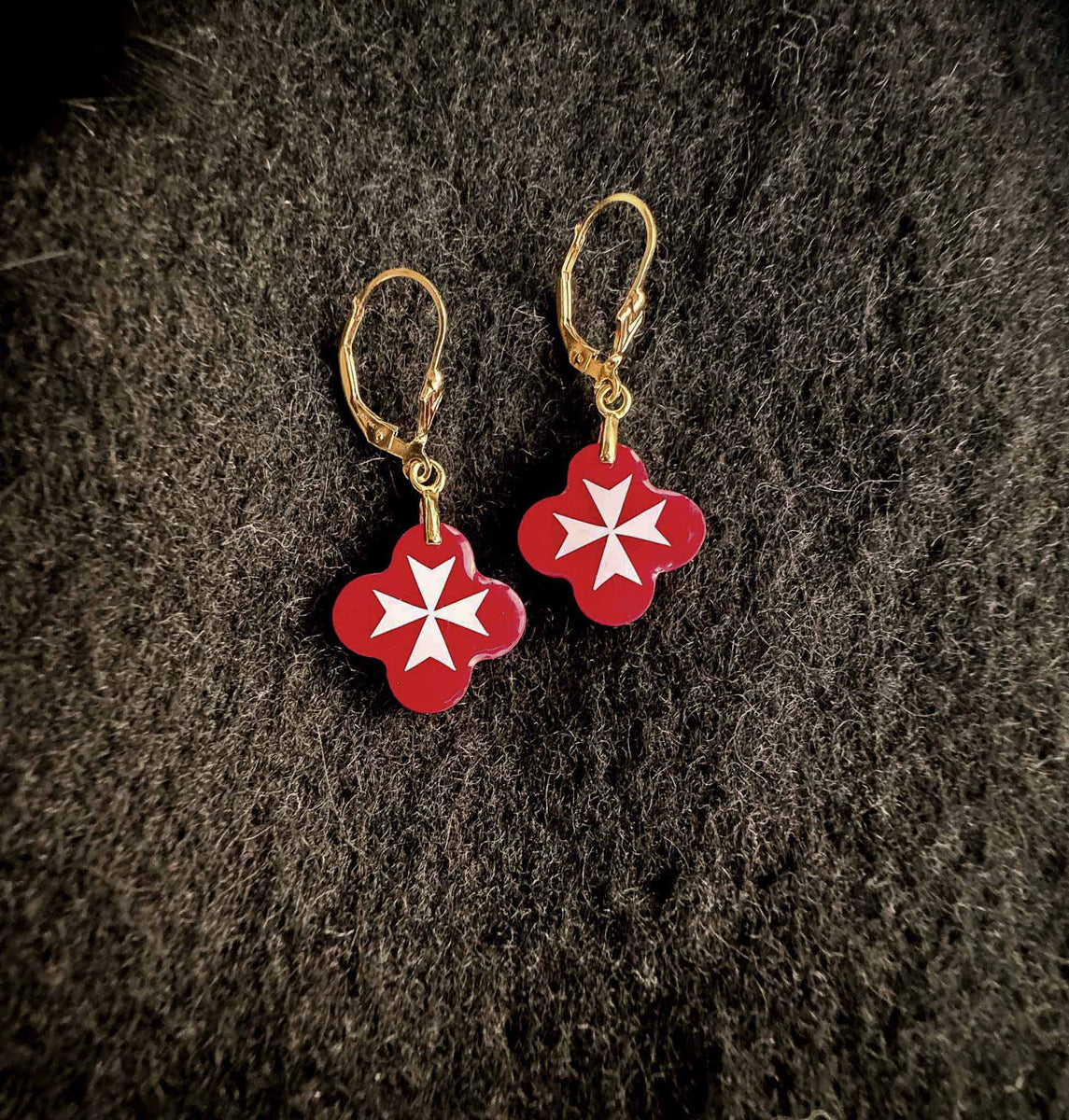 Maltese cross earrings – Fleur Nabert créations